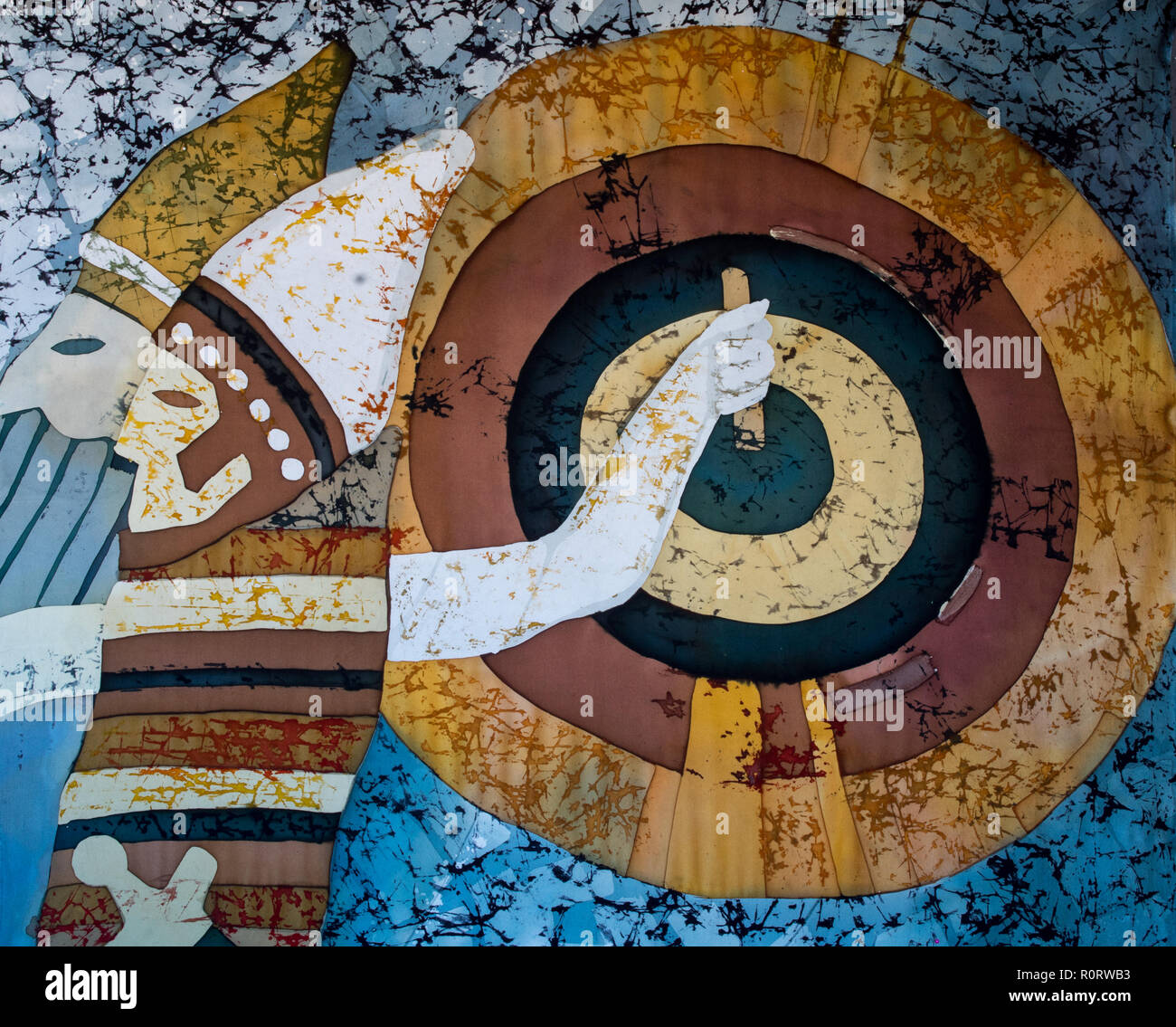 Archers in the chariot , fragment, hot batik, background texture ...