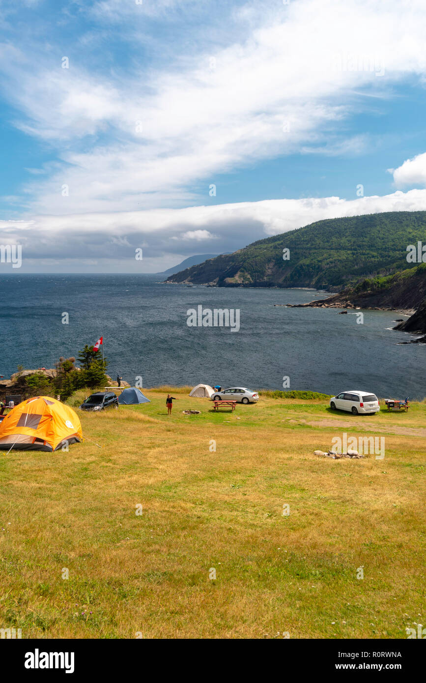 View of the Meat Cove Campground, Meat Cove, Nova Scotia, Canada Stock ...