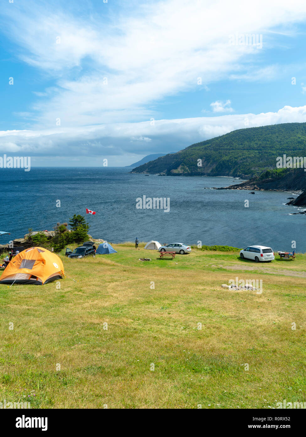 View of the Meat Cove Campground, Meat Cove, Nova Scotia, Canada Stock ...