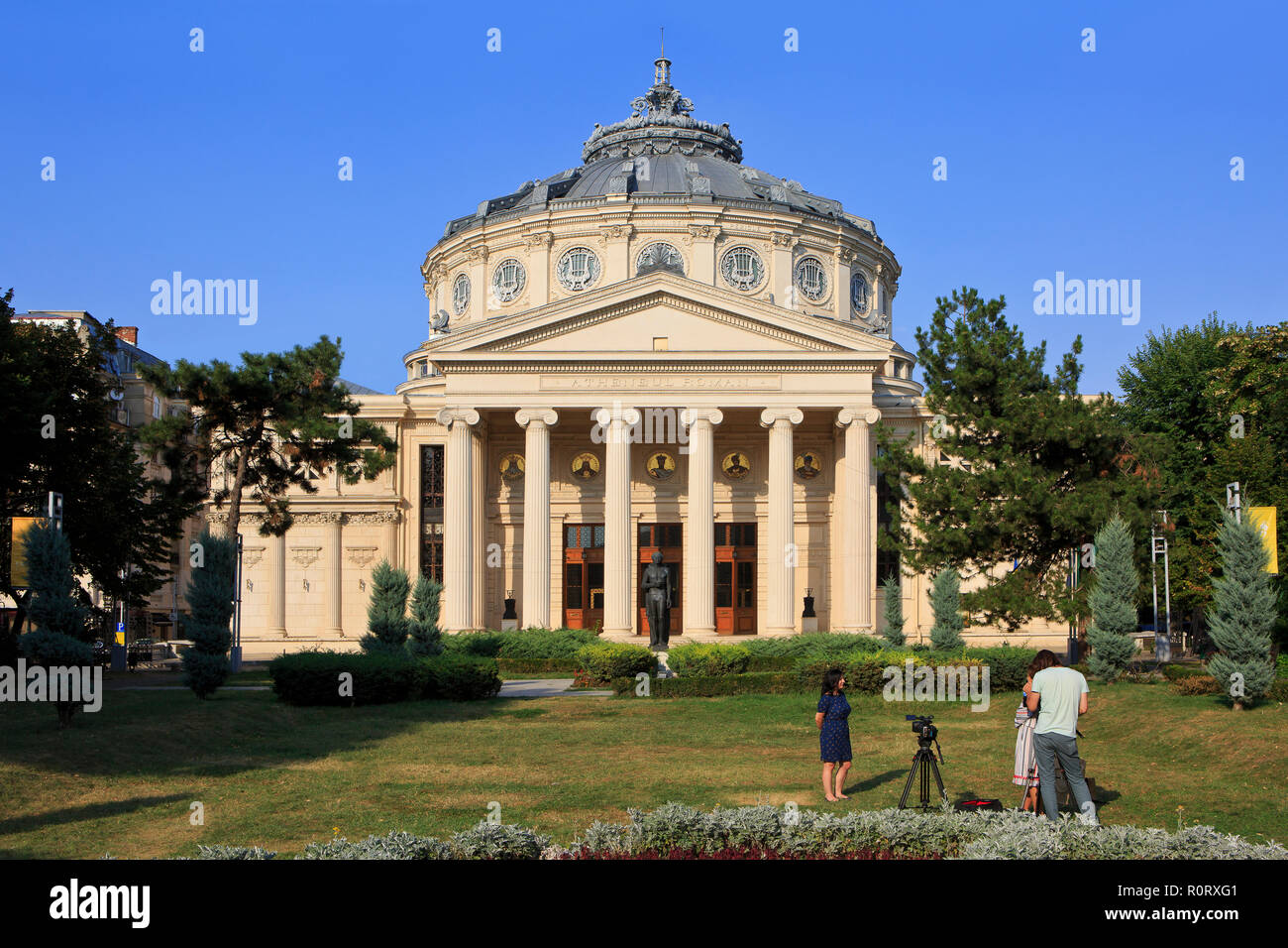 The Romanian Athenaeum (1888) in Bucharest, Romania Stock Photo - Alamy