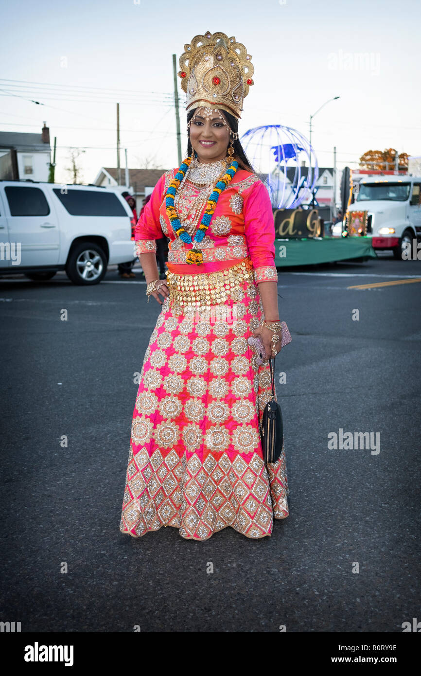 A beautiful female marcher in the 2018 Diwali Motorcade dressed as the ...