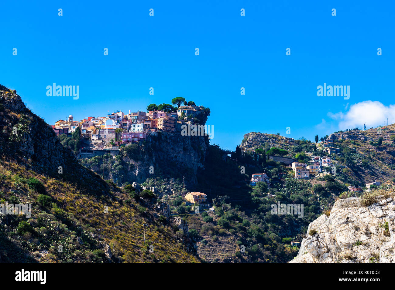 Castelmola: typical Sicilian village perched on a mountain, close to ...