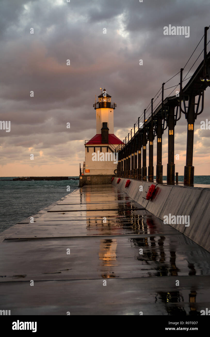 Breakwater in michigan city hi-res stock photography and images - Alamy