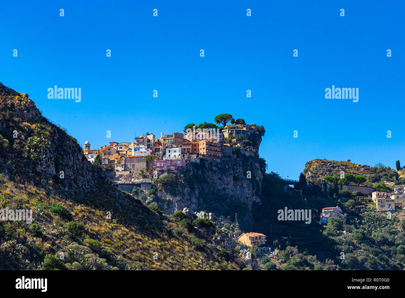 Castelmola: typical Sicilian village perched on a mountain, close to ...