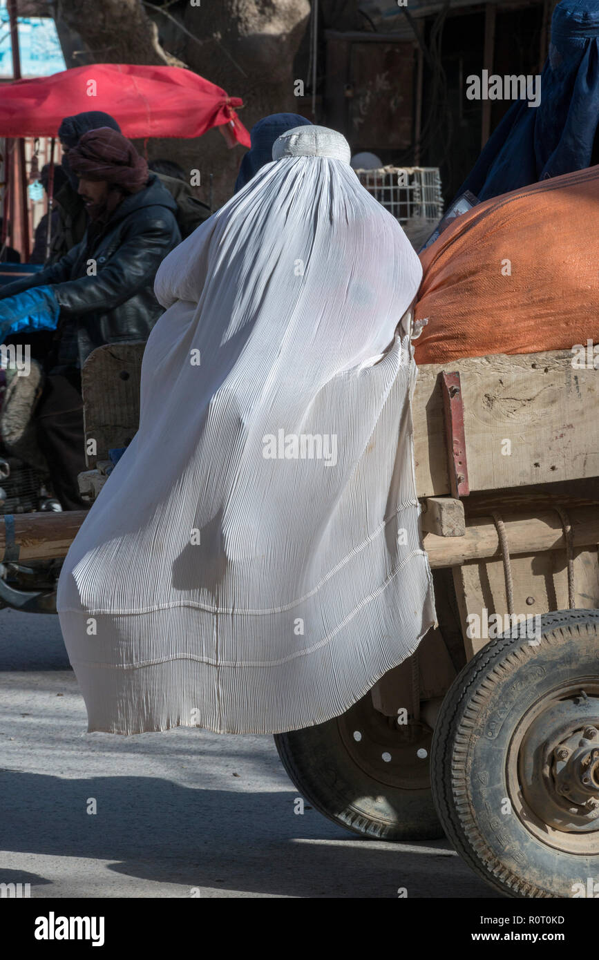 Woman Shopping With Traditional Burqa, Balkh Province, North ...