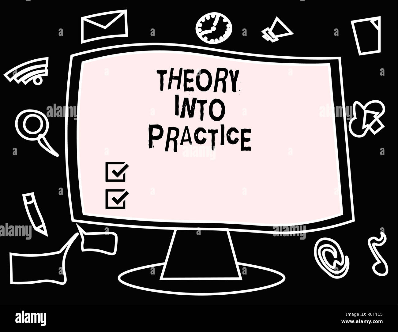 Text sign showing Theory Into Practice. Conceptual photo Hands on ...