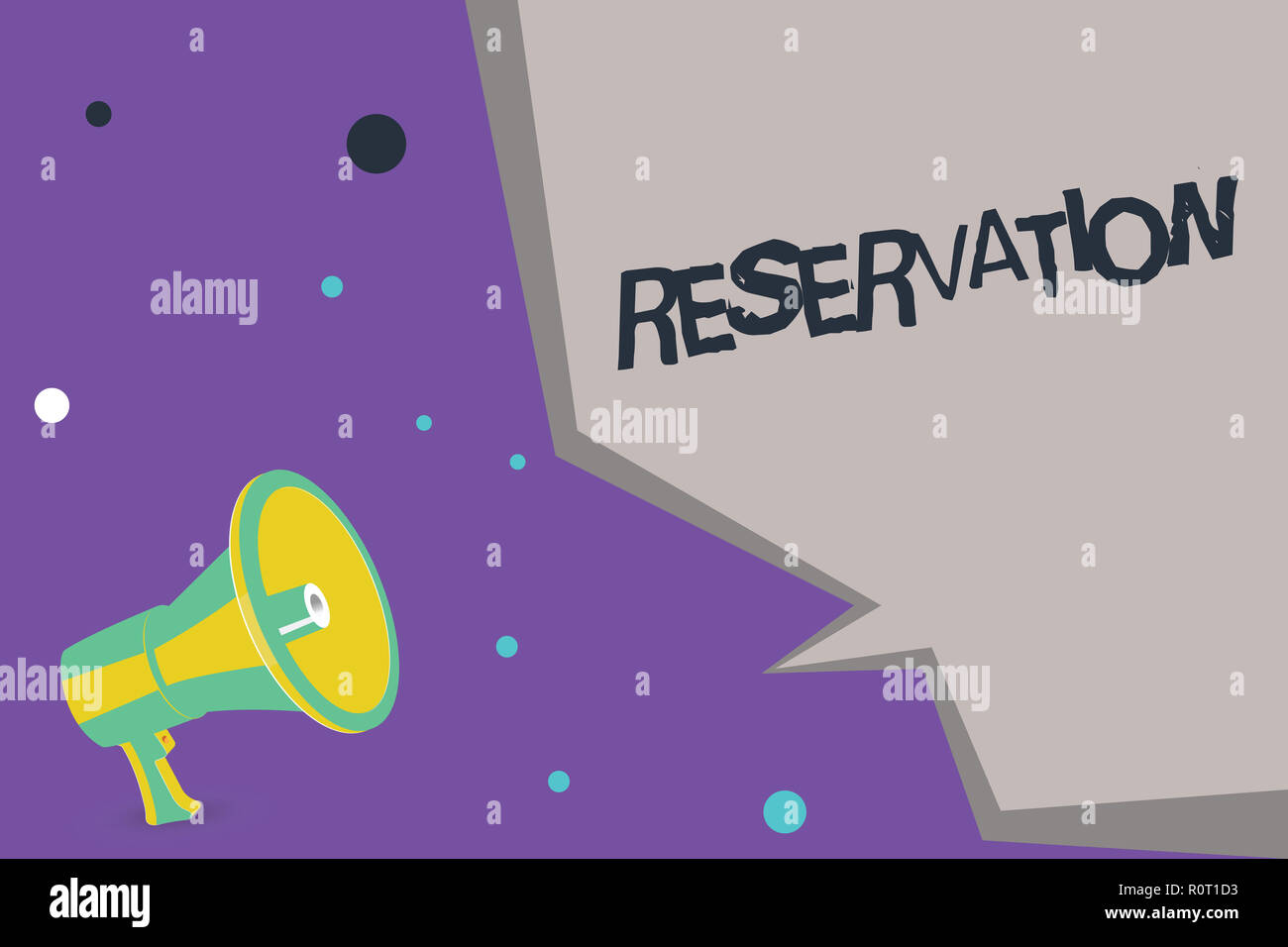 Text sign showing Reservation. Conceptual photo Arrangement made so a ...