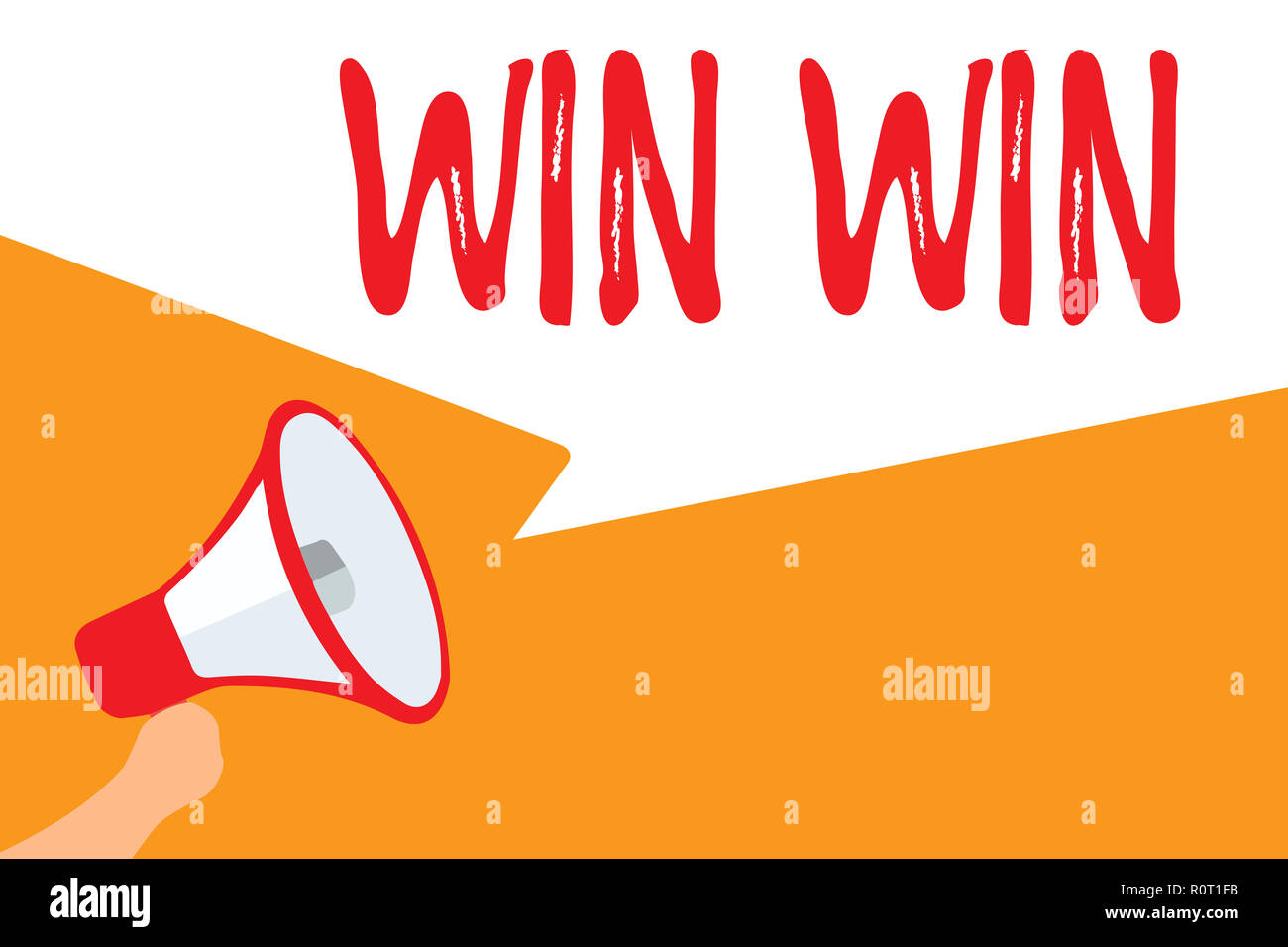 Text sign showing Win Win. Conceptual photo Strategy for both parts ...