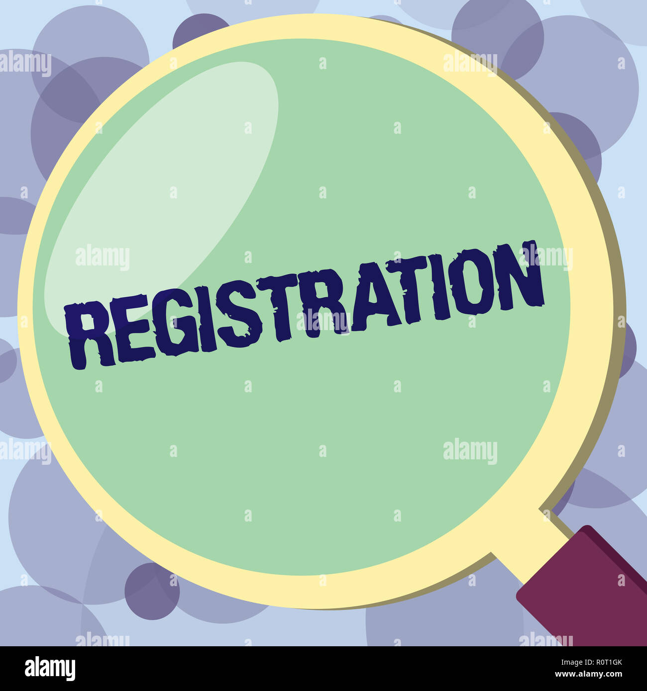 Text sign showing Registration. Conceptual photo Action or process of ...