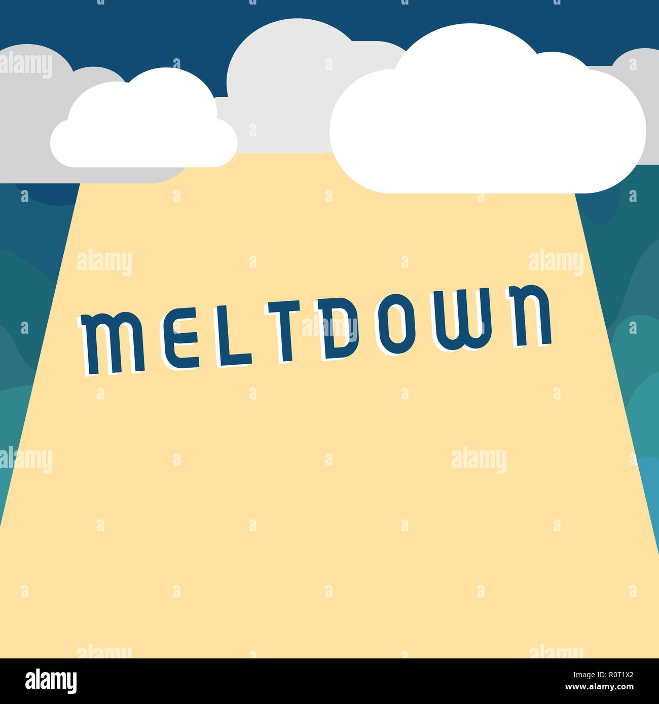 Handwriting text Meltdown. Concept meaning disastrous collapse or ...