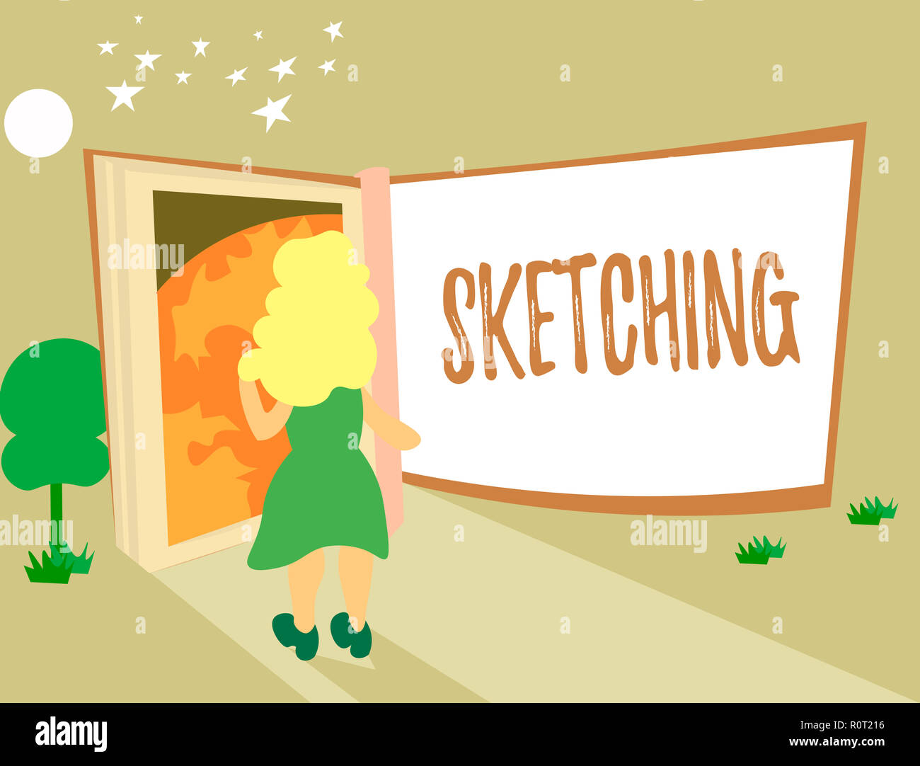 Writing note showing Sketching. Business photo showcasing Making a ...