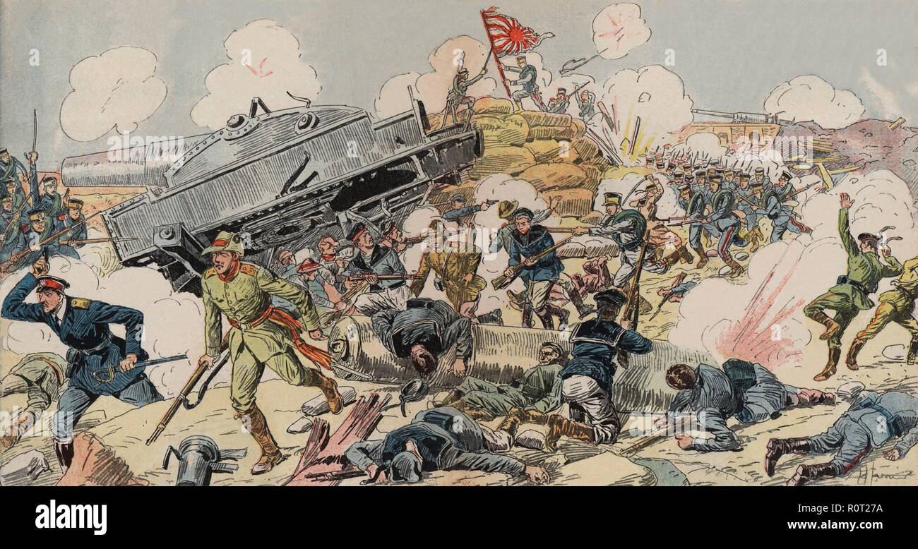 Primera guerra mundial (1914-1918). China. Batalla de Tsingtao. Asalto ...