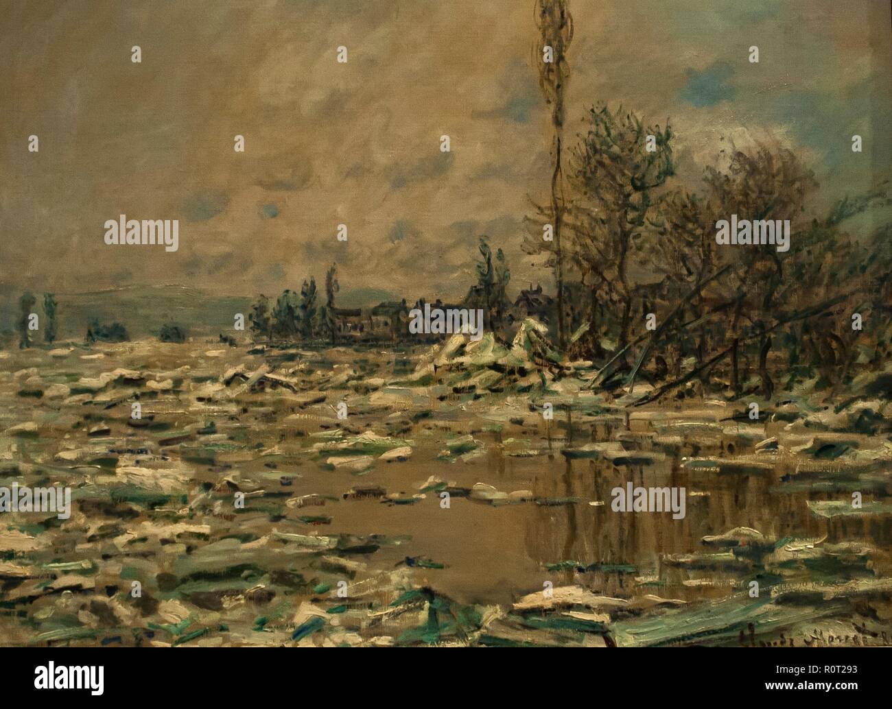 Claude Monet "Ice-floes", 1880. Painting. Lisbon, Museu Calouste ...