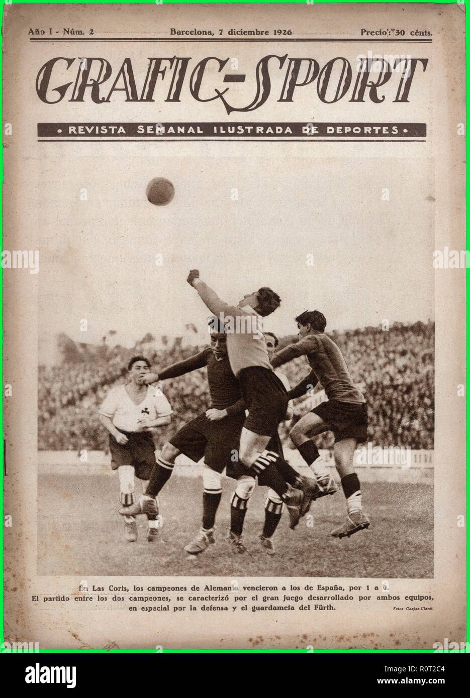 Portada de la revista deportiva Grafic-Sport, editada en Barcelona ...