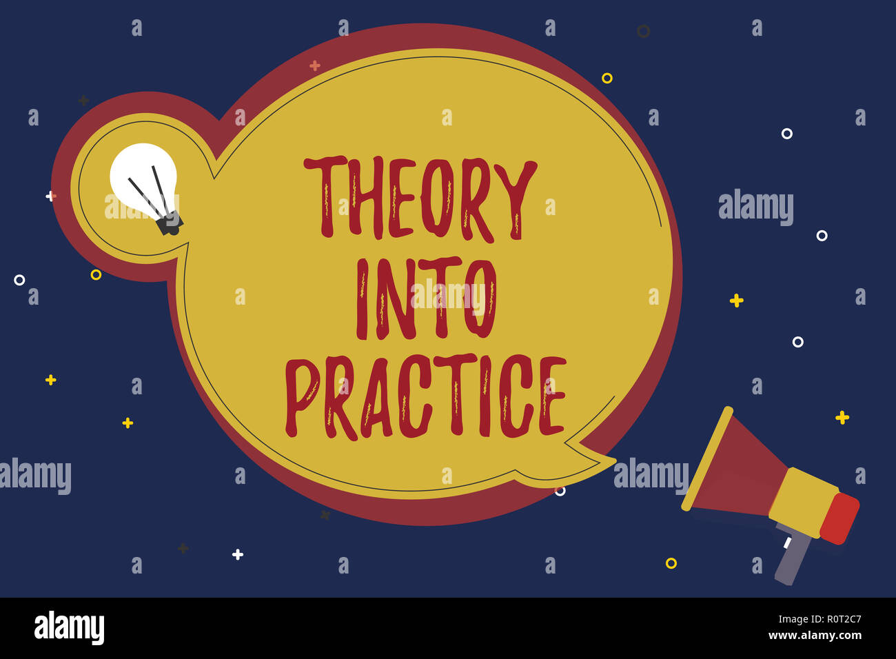 Word writing text Theory Into Practice. Business concept for Hands on ...