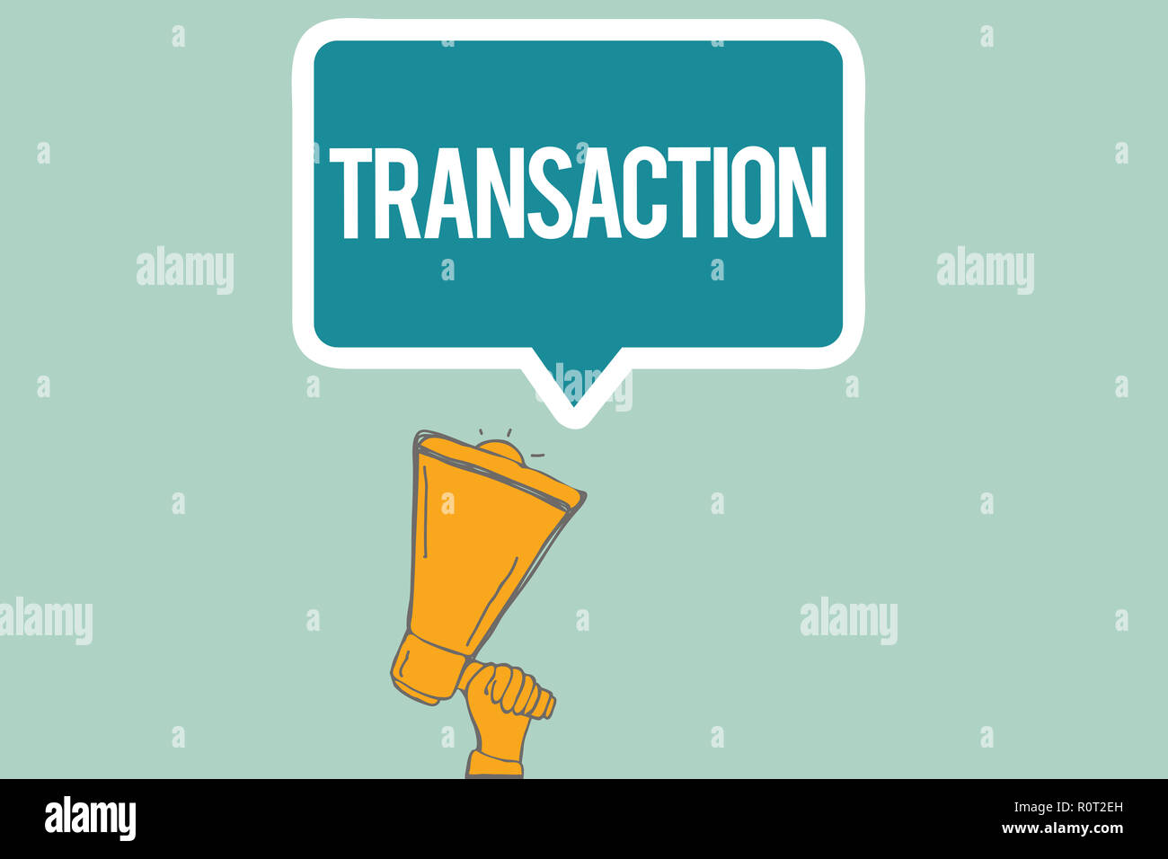 Conceptual hand writing showing Transaction. Business photo text ...