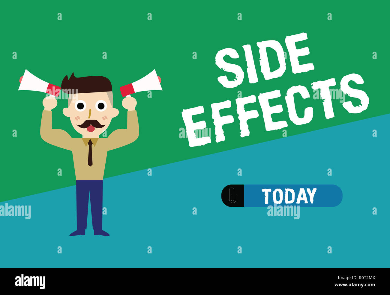 Handwriting text writing Side Effects. Concept meaning An unintended ...