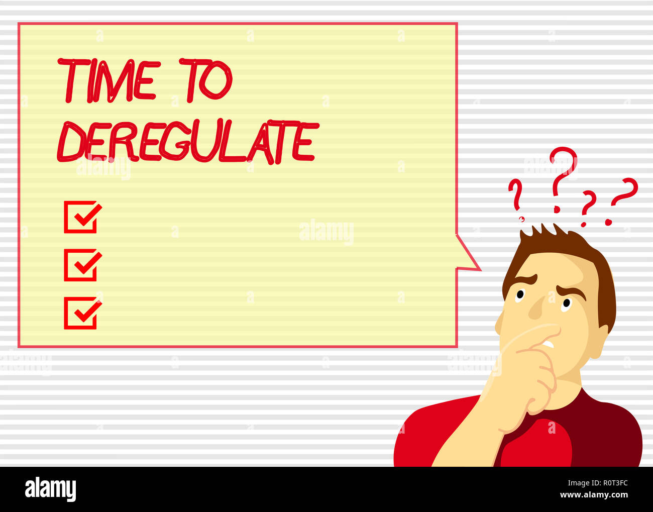 Handwriting text Time To Deregulate. Concept meaning government remove ...