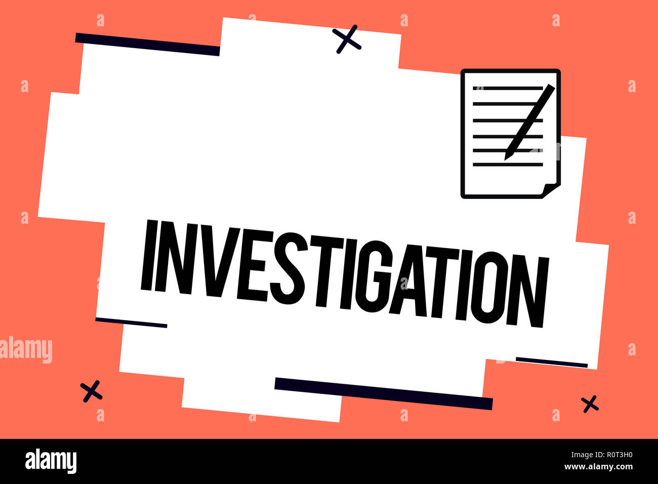 Handwriting text writing Investigation. Concept meaning Formal inquiry ...