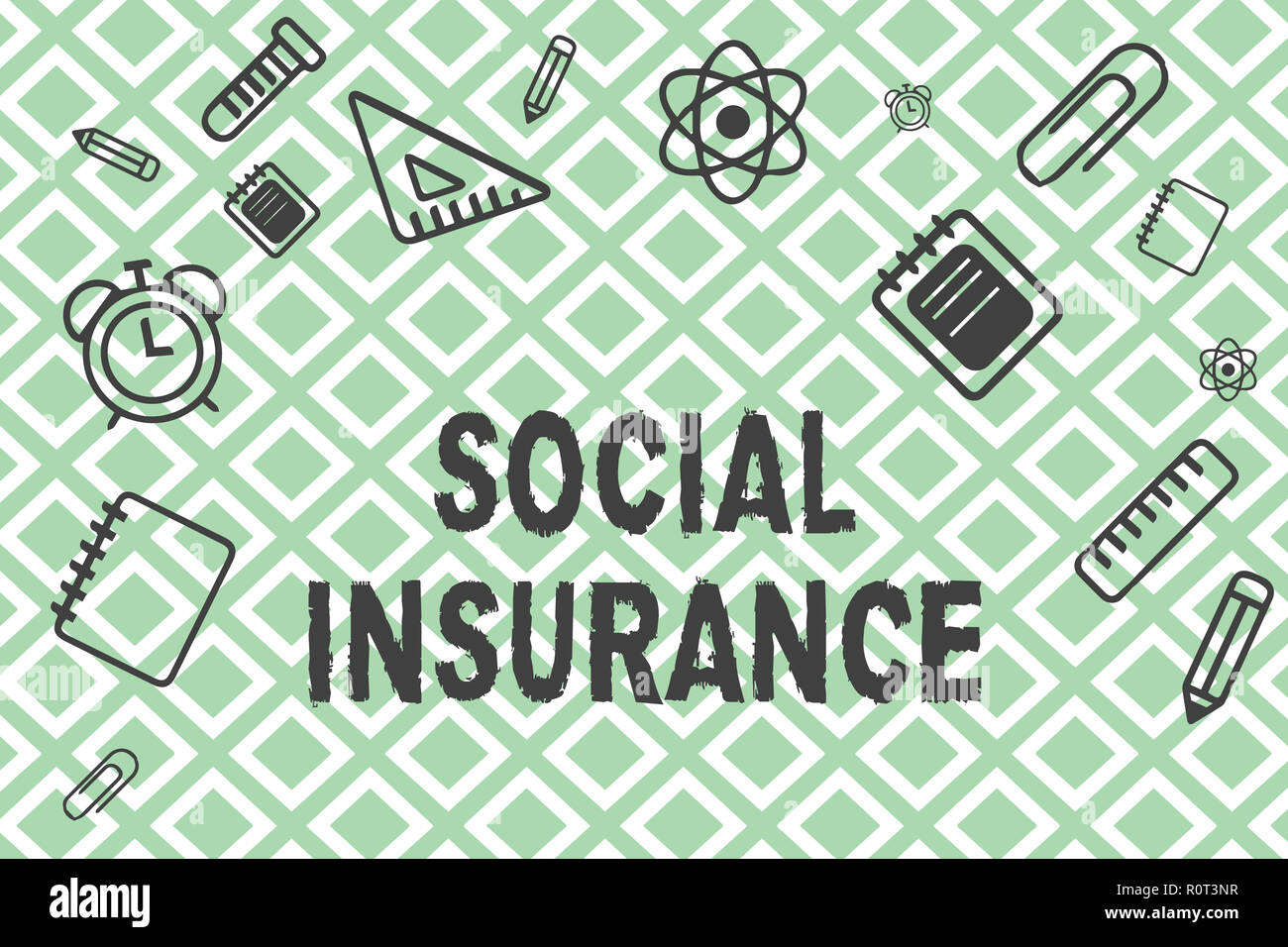 Handwriting text Social Insurance. Concept meaning Protection of the ...