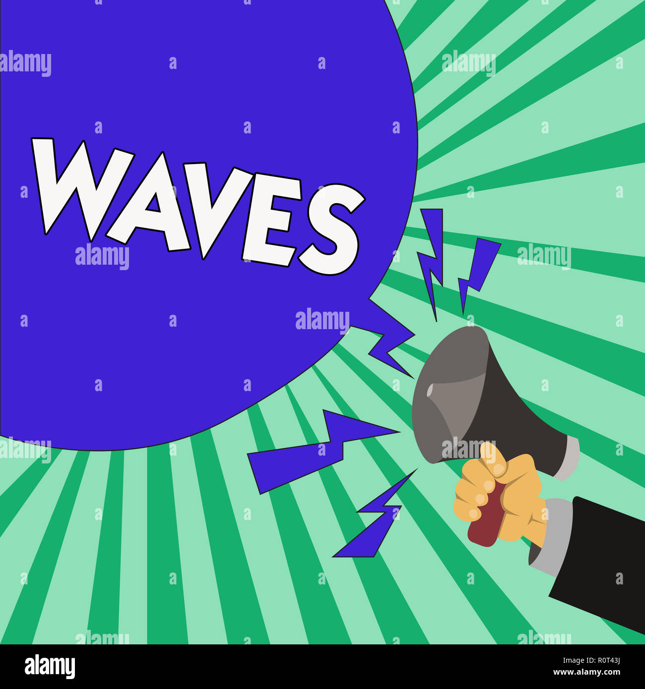 Text sign showing Waves. Conceptual photo move ones hand to and fro in ...