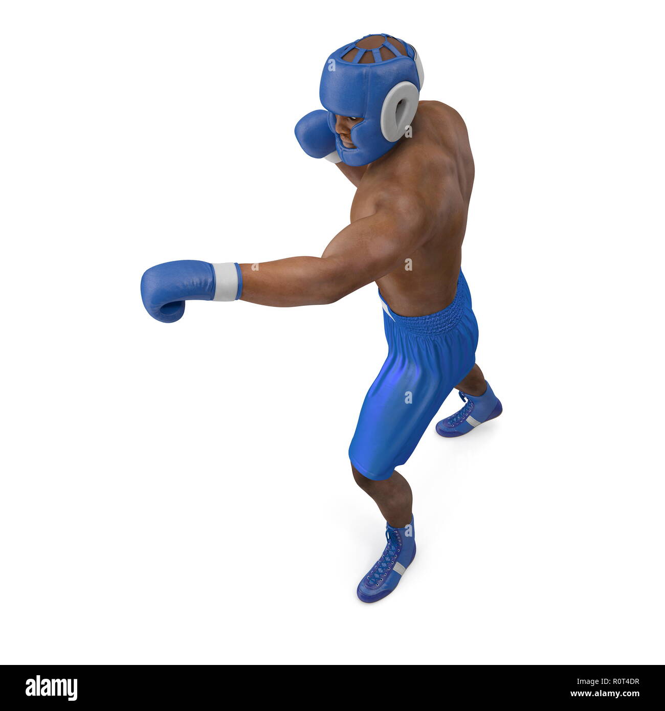 African American Male boxer on white. 3D illustration Stock Photo - Alamy
