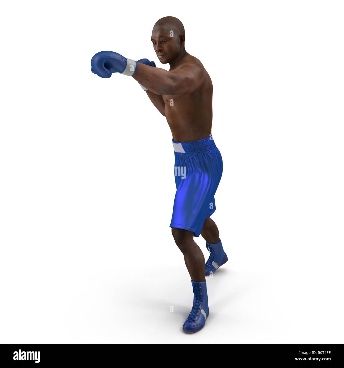 African American Male boxer on white. 3D illustration Stock Photo - Alamy