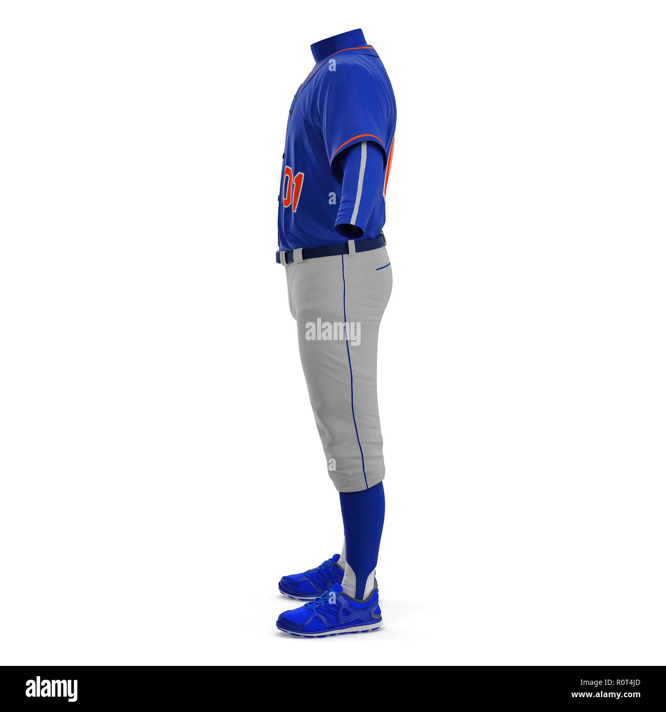 Baseball Clothes on white. Side view. 3D illustration Stock Photo - Alamy