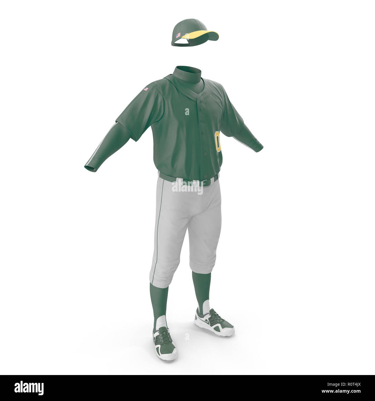Baseball Clothes on white. 3D illustration Stock Photo - Alamy