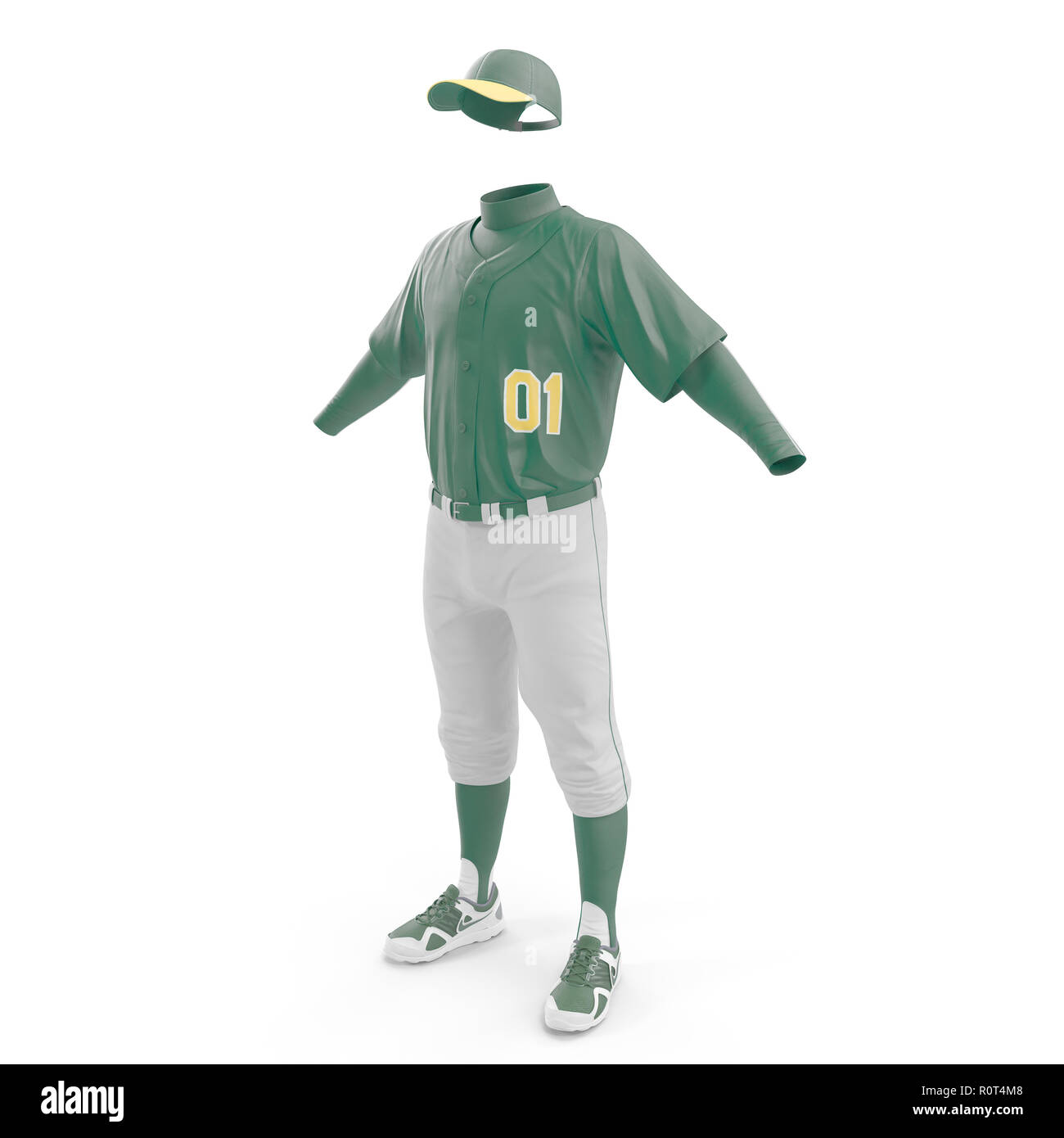 Baseball Clothes on white. 3D illustration Stock Photo - Alamy