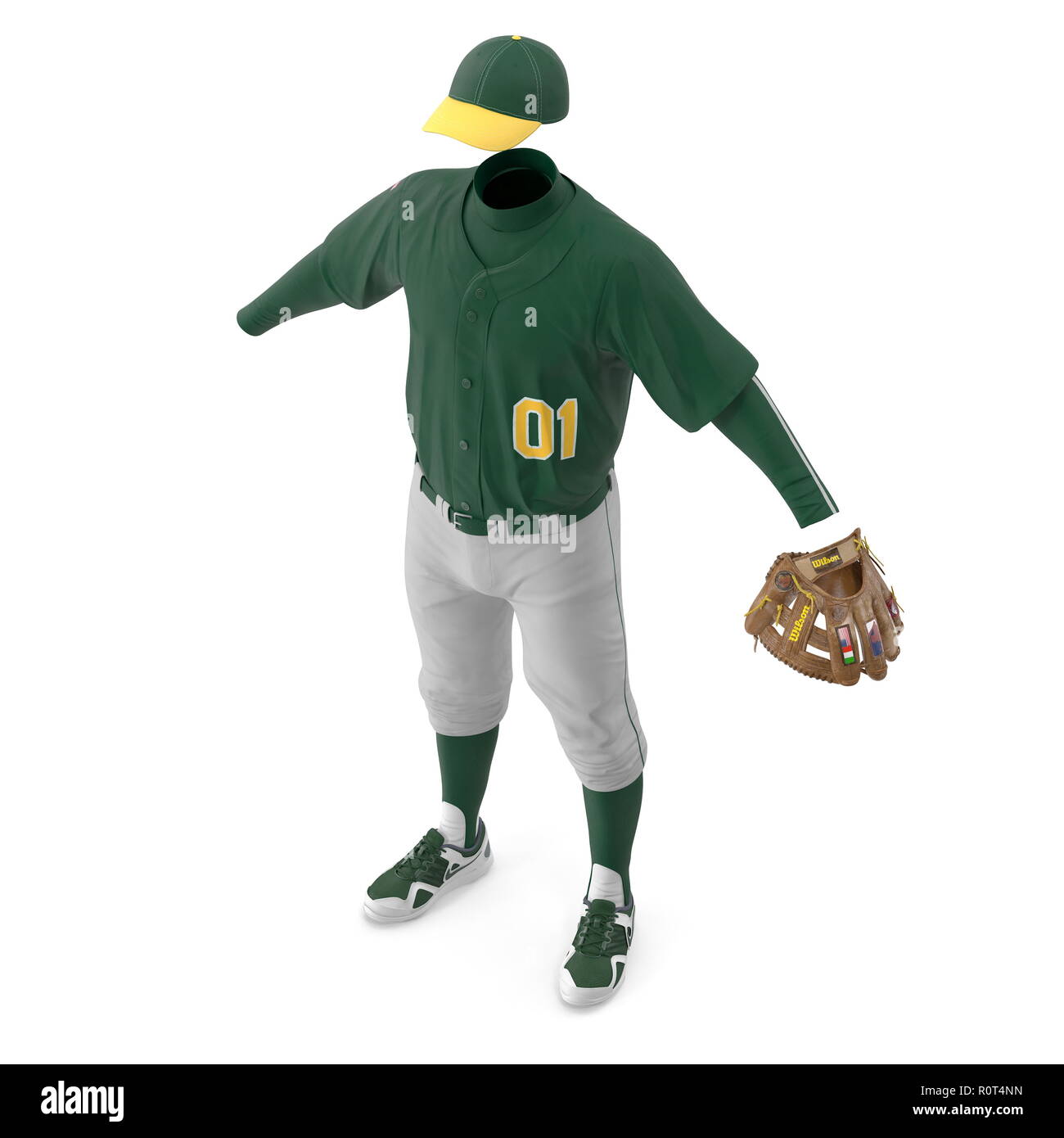 Baseball Clothes on white. 3D illustration Stock Photo - Alamy