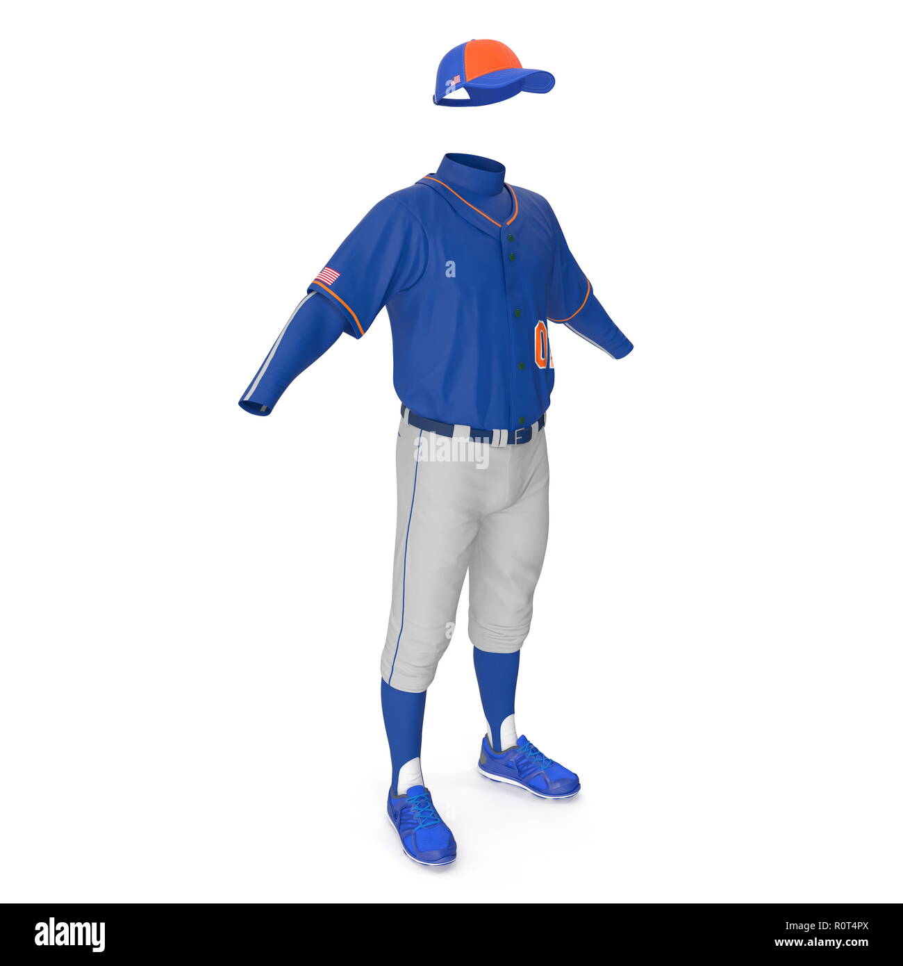 Baseball Clothes on white. 3D illustration Stock Photo - Alamy