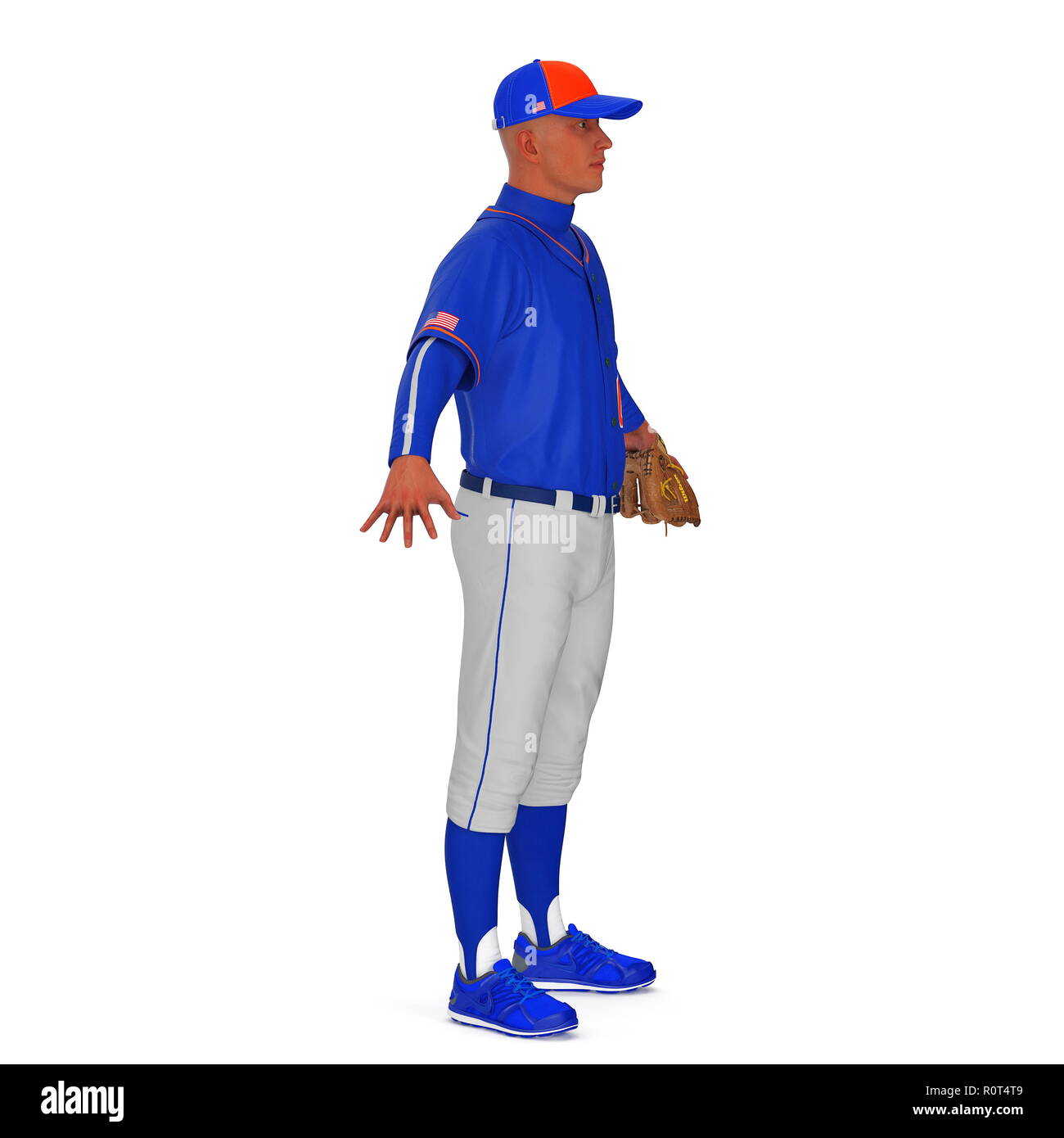 3d white people baseball player hi-res stock photography and images - Alamy