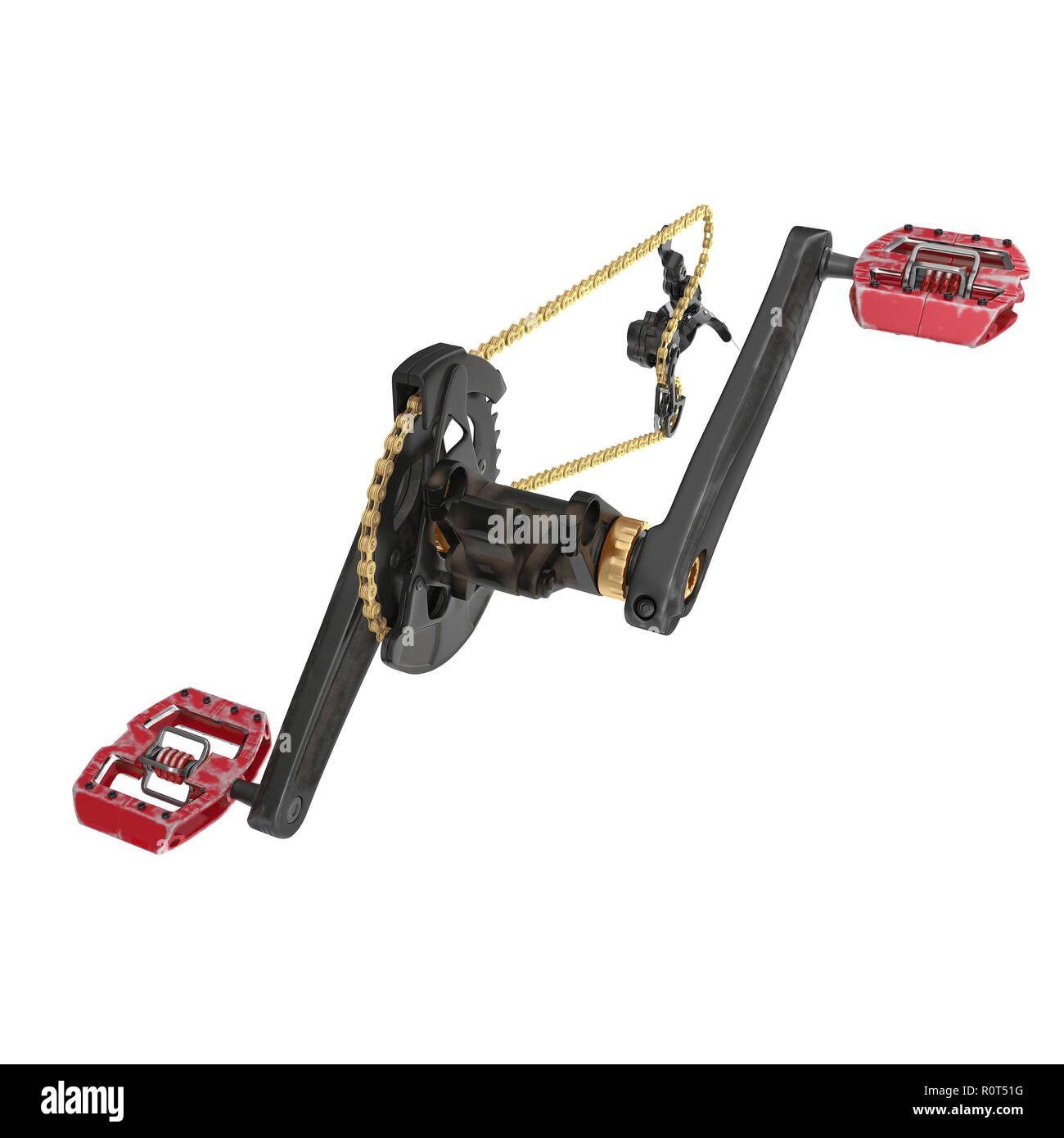Bike crank and chain Cut Out Stock Images & Pictures - Alamy