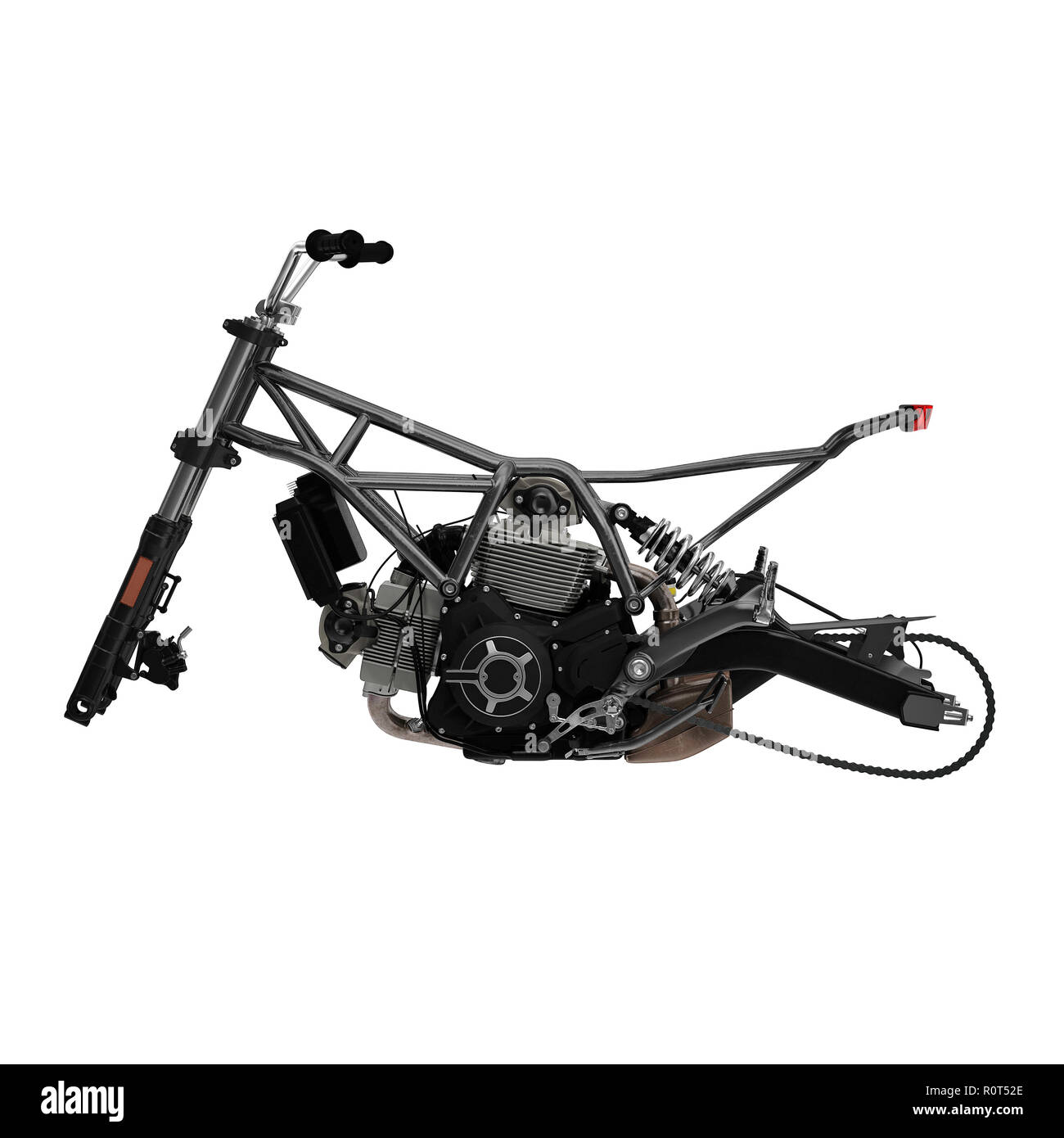 Bike Frame and Engine on white. 3D illustration Stock Photo - Alamy