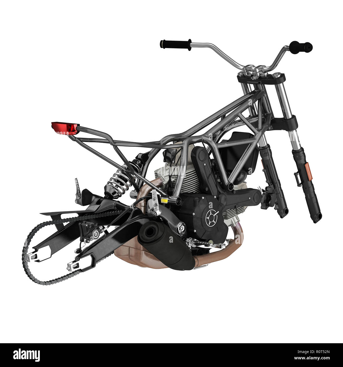 Bike Frame and Engine on white. 3D illustration Stock Photo - Alamy