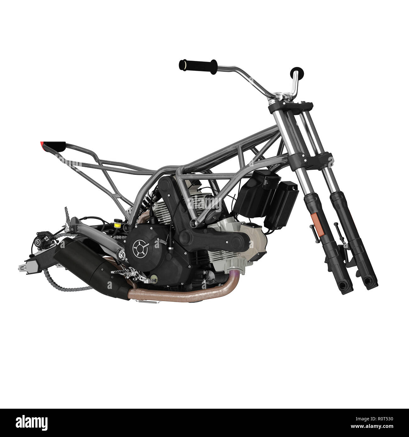 Bike Frame and Engine on white. 3D illustration Stock Photo - Alamy