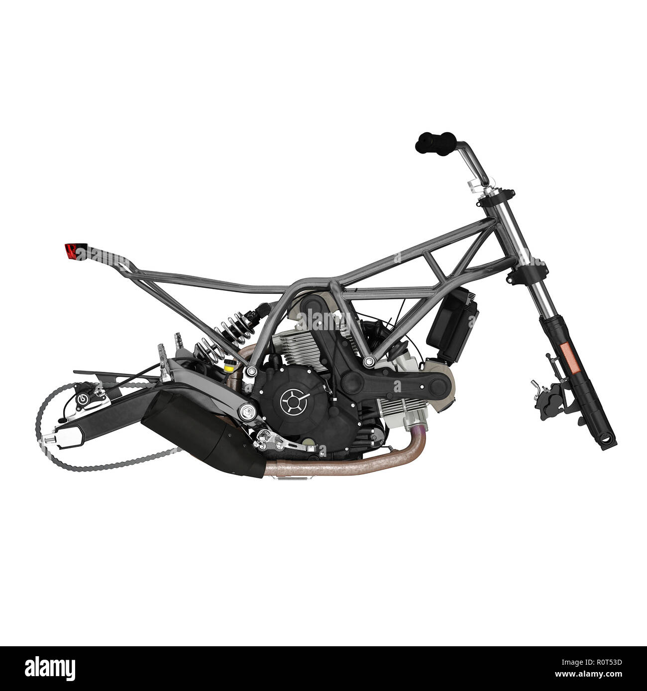 Bike Frame and Engine on white. 3D illustration Stock Photo - Alamy