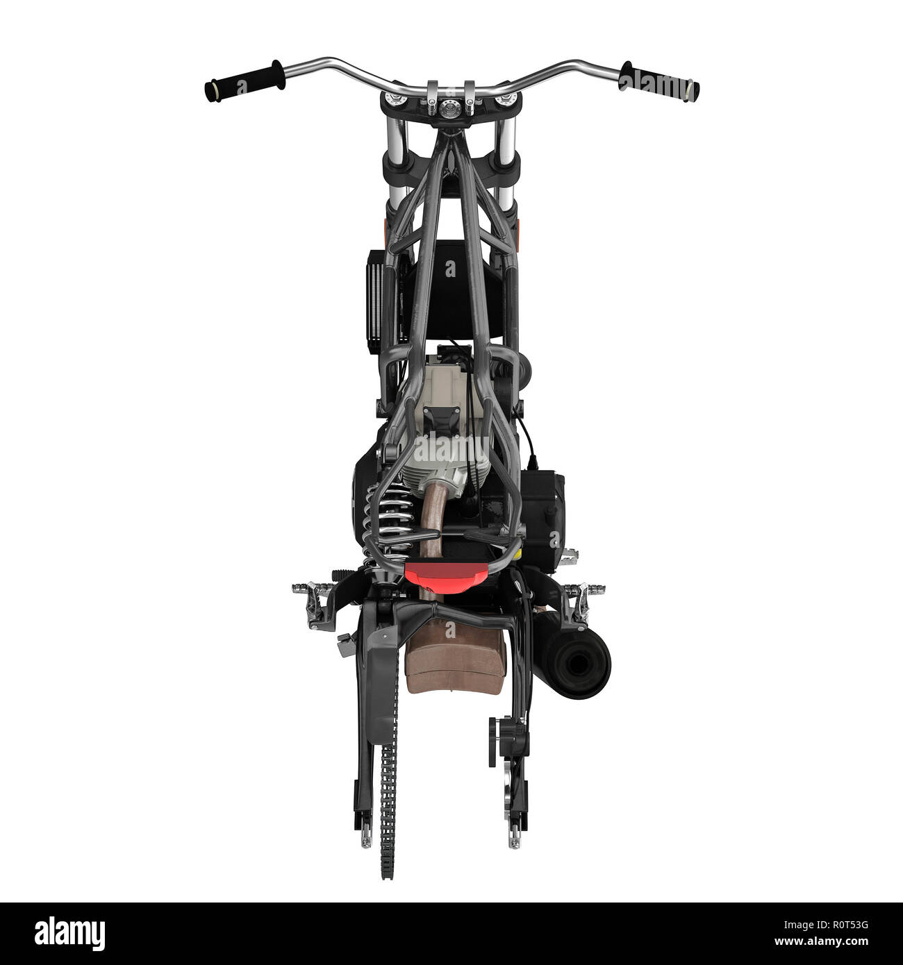 Motor bike Engine block and Frame on white. 3D illustration Stock Photo ...
