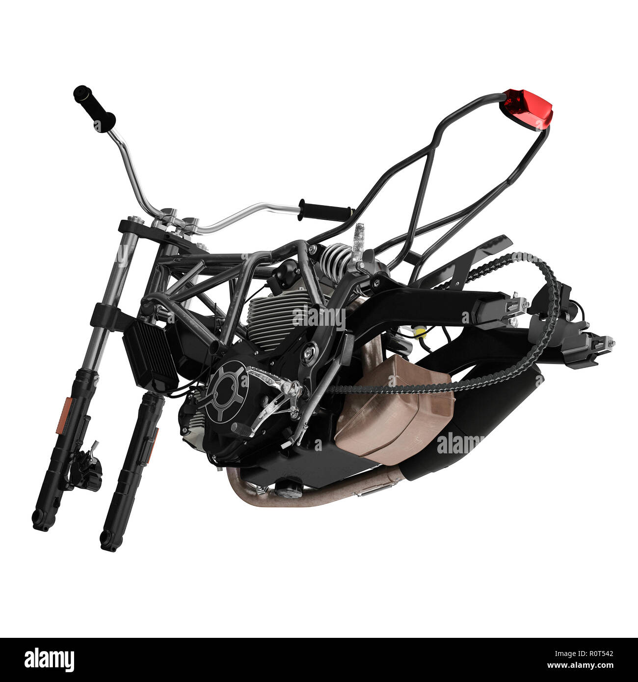 Motor bike Engine block and Frame on white. 3D illustration Stock Photo ...