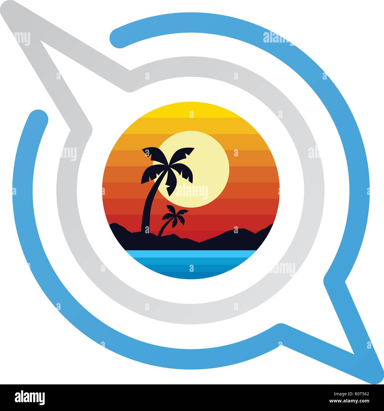 beach summer holidays chat sign symbol vector art Stock Vector Image ...