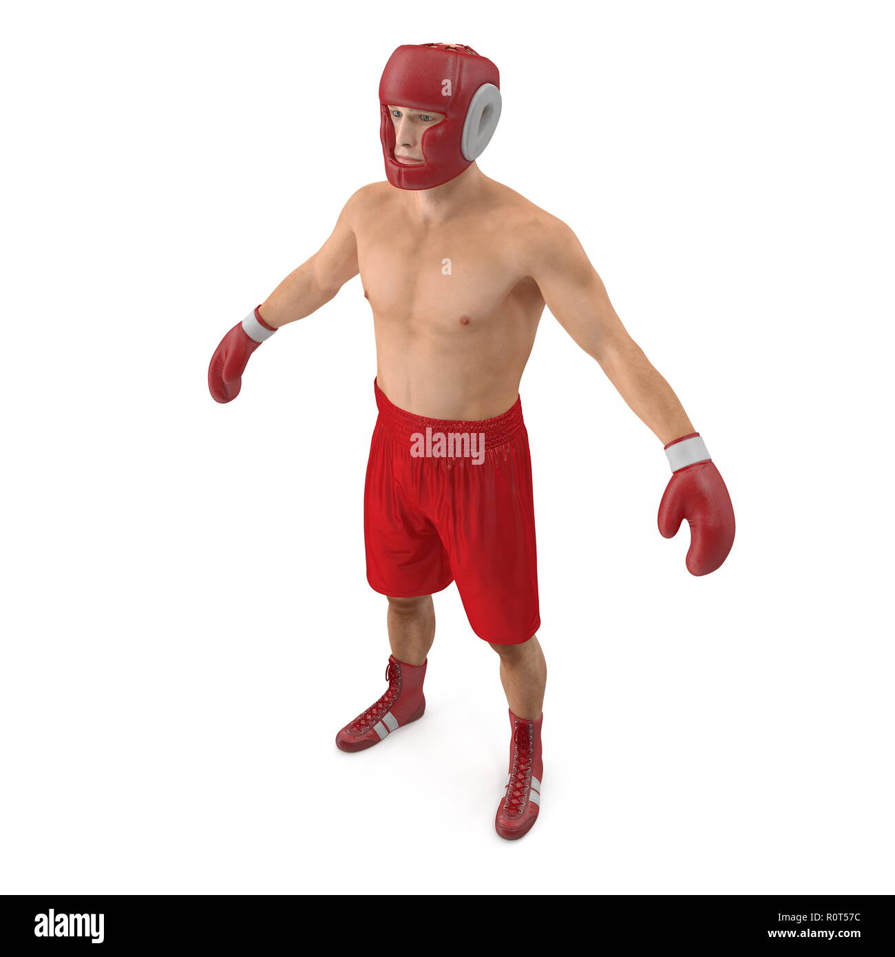 Male boxer on white. 3D illustration Stock Photo - Alamy
