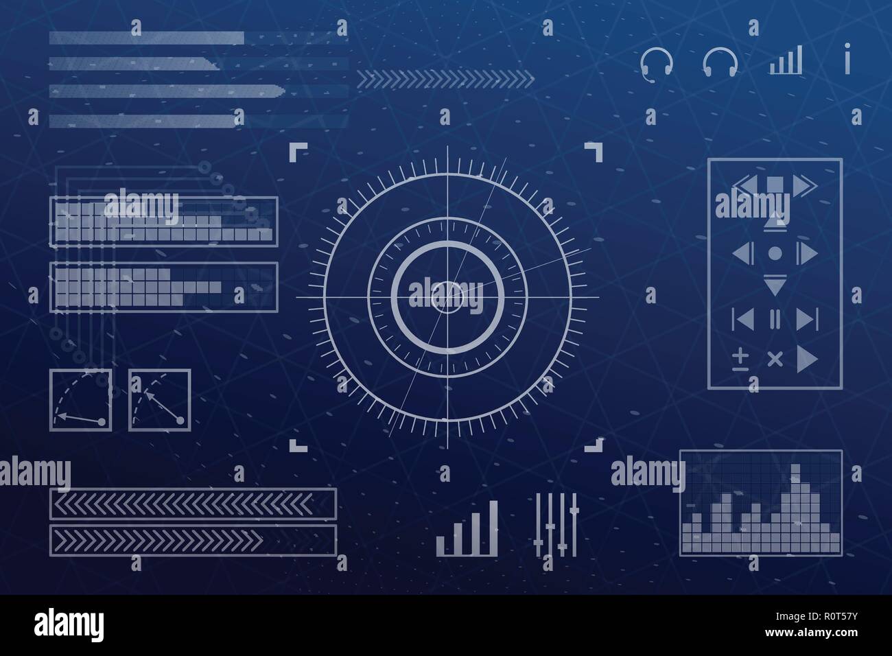 Futuristic screen. User interface and game concept. Vector illustration ...