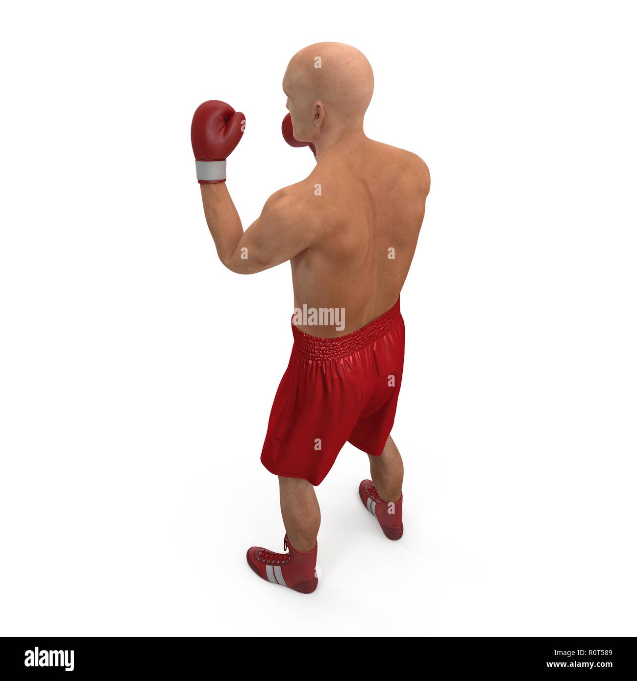 Male boxer on white. 3D illustration Stock Photo - Alamy