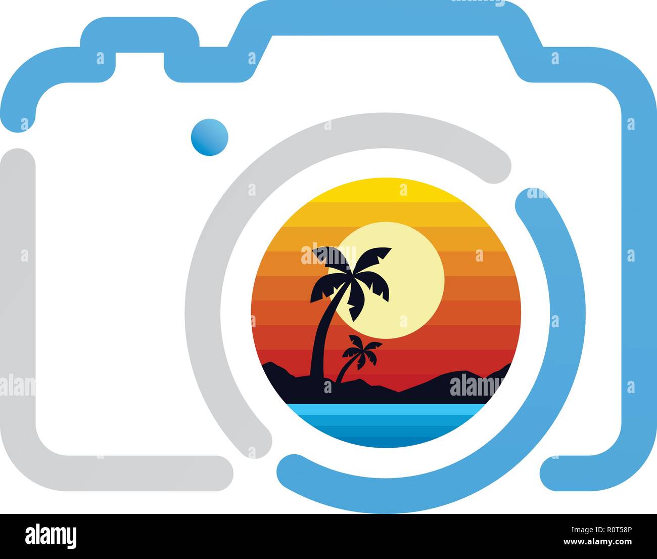 beach photography sign symbol camera icon vector art Stock Vector Image ...