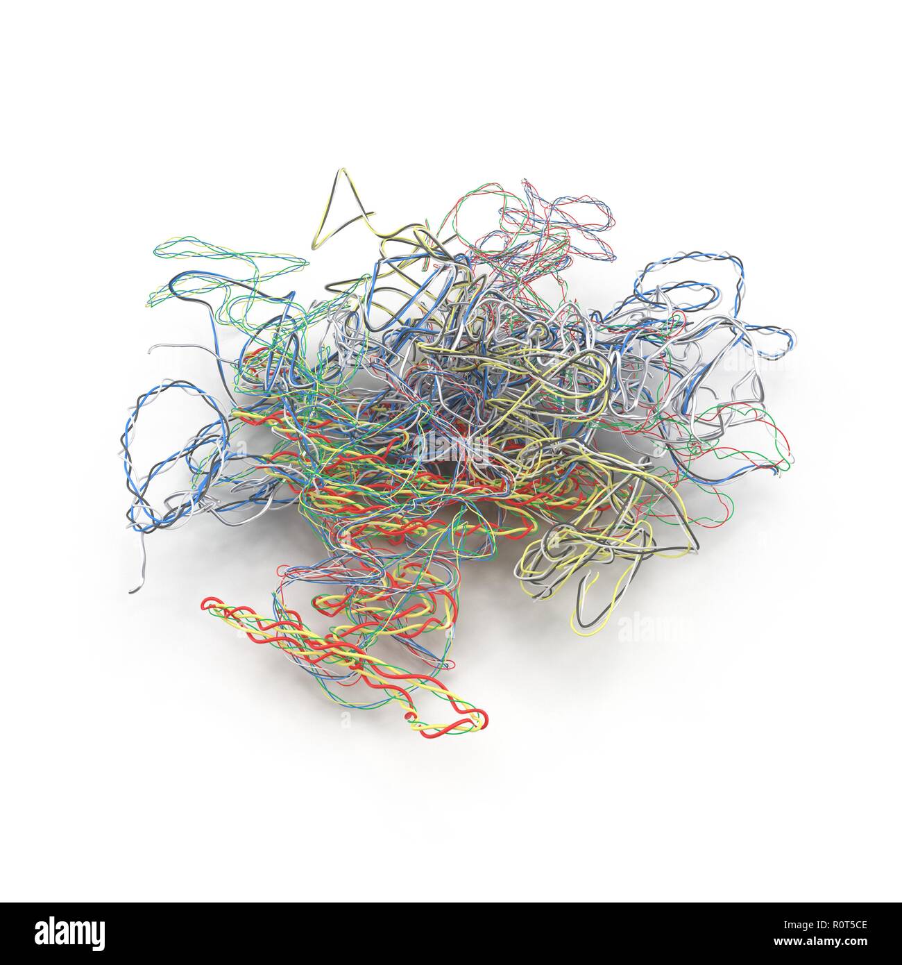 Messy electrical cables wires on Cut Out Stock Images & Pictures - Alamy