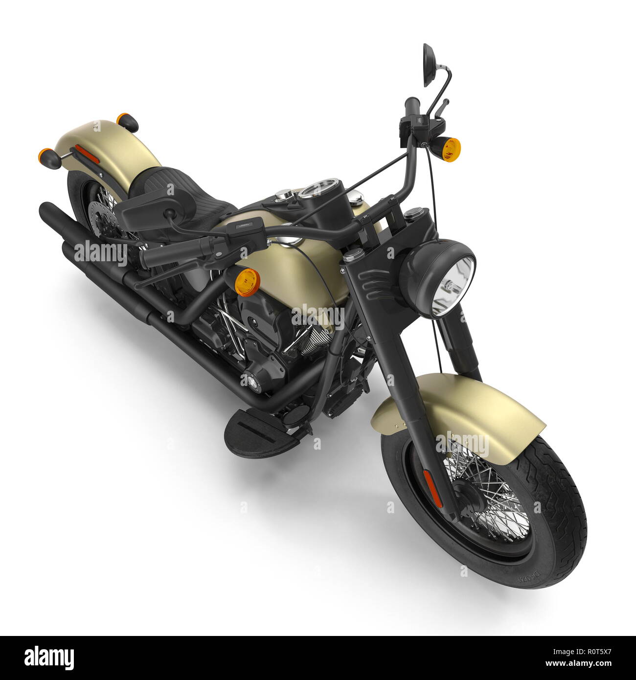Old retro motorcycle isolated on white. 3D illustration Stock Photo - Alamy