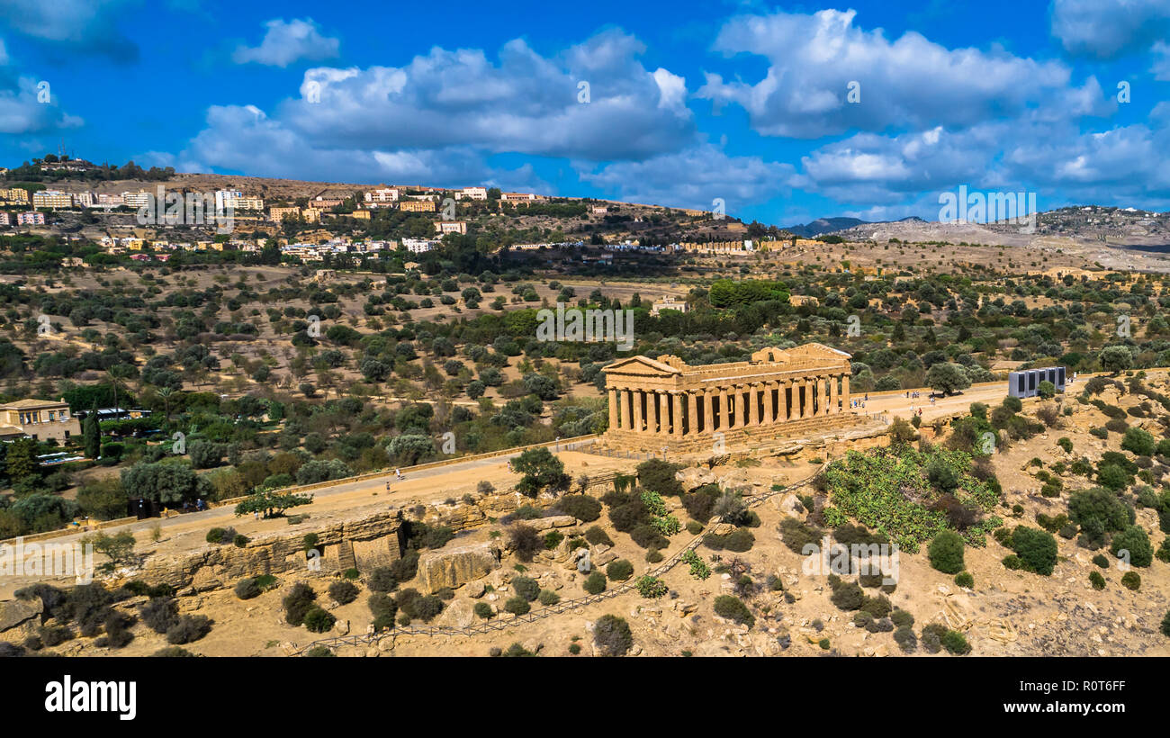 Valley of the temples agrigento aerial hi-res stock photography and ...