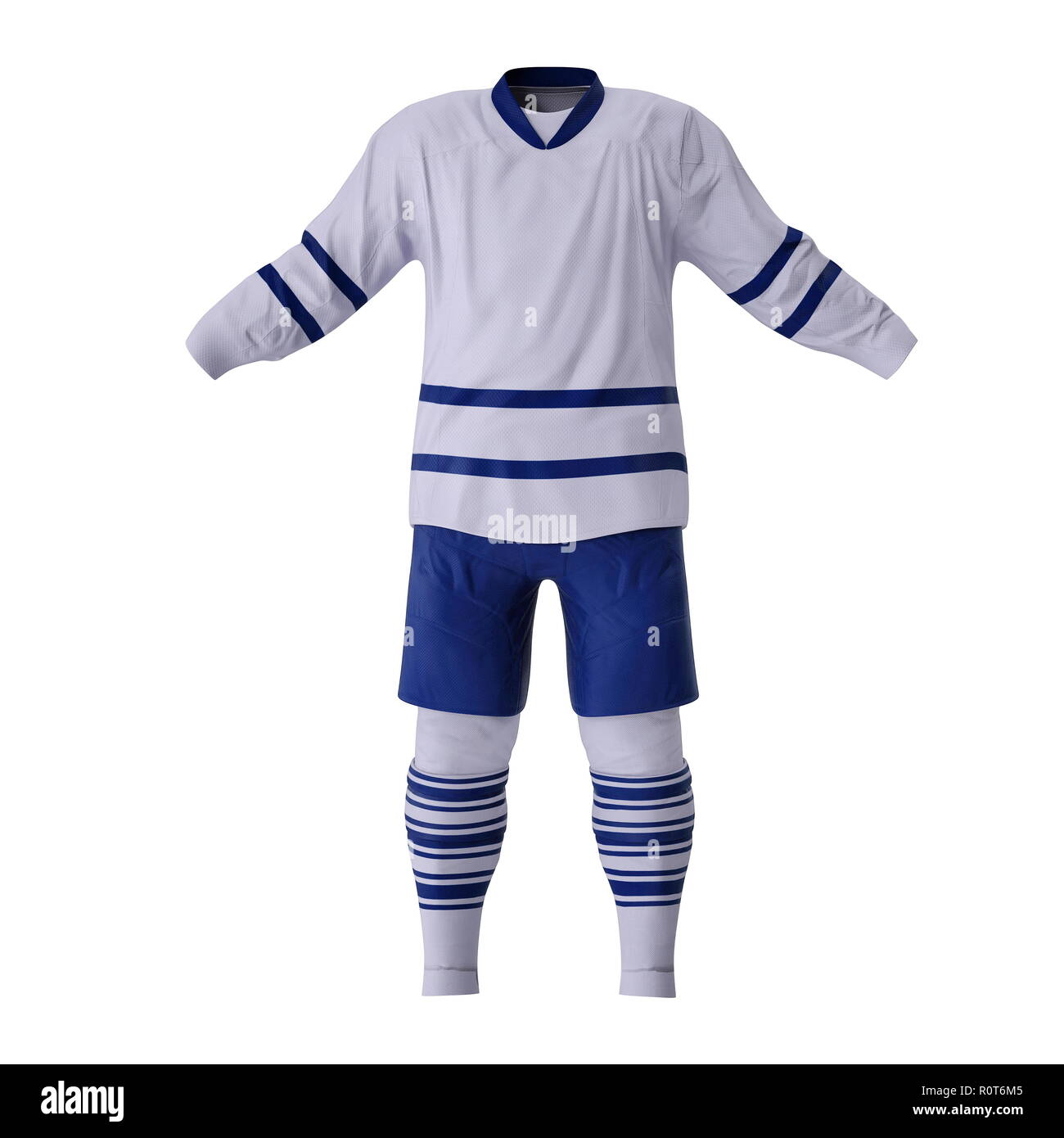 Hockey Clothes on white. Front view. 3D illustration Stock Photo - Alamy