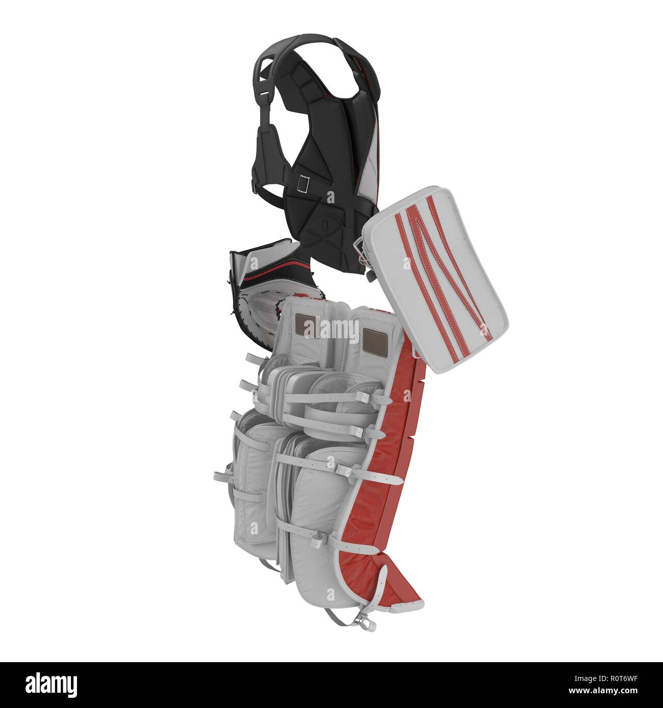 Hockey Goalie Protection Kit on white. 3D illustration Stock Photo - Alamy